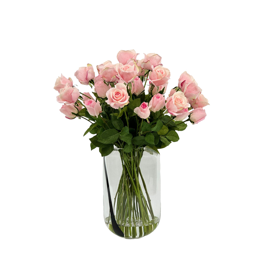 Pink Roses Silk Flower Arrangement - Francisco Plant Couture