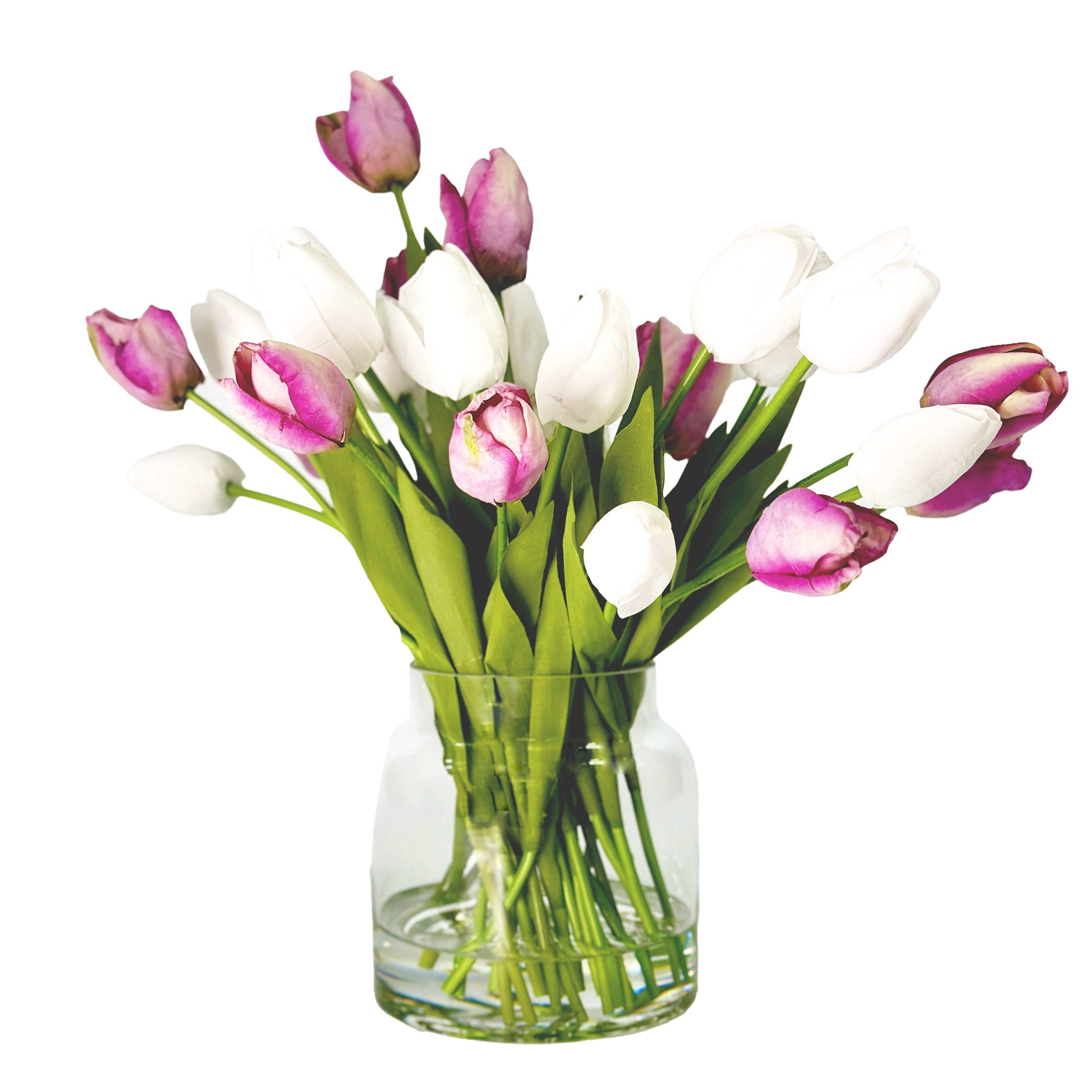 Tulip Purple White - Silk Flower Arrangement - Plant Couture