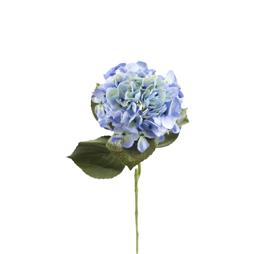 Hydrangea Light Blue Real Touch Silk Flower Stem - 65cm - Plant Couture ...